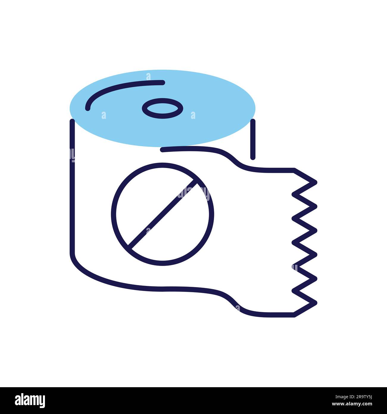 Toilet paper related vector icon. Toilet paper with a prohibition sign ...