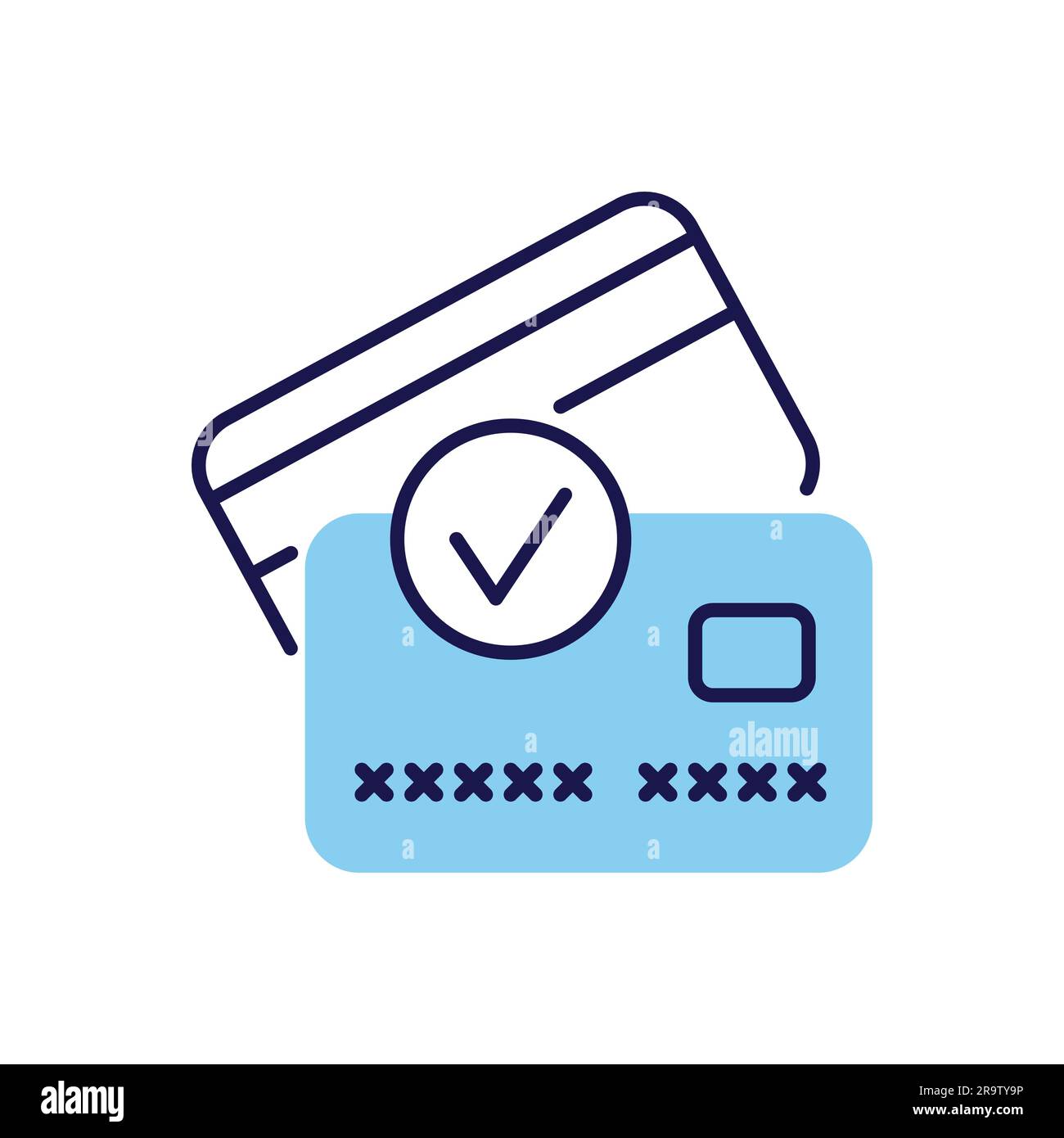 Credit card related vector icon. Credit cards with check mark sign ...