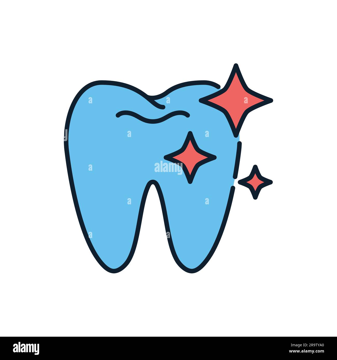 Tooth Clean Related Vector Icon. Tooth Clean Sign. Isolated on White ...