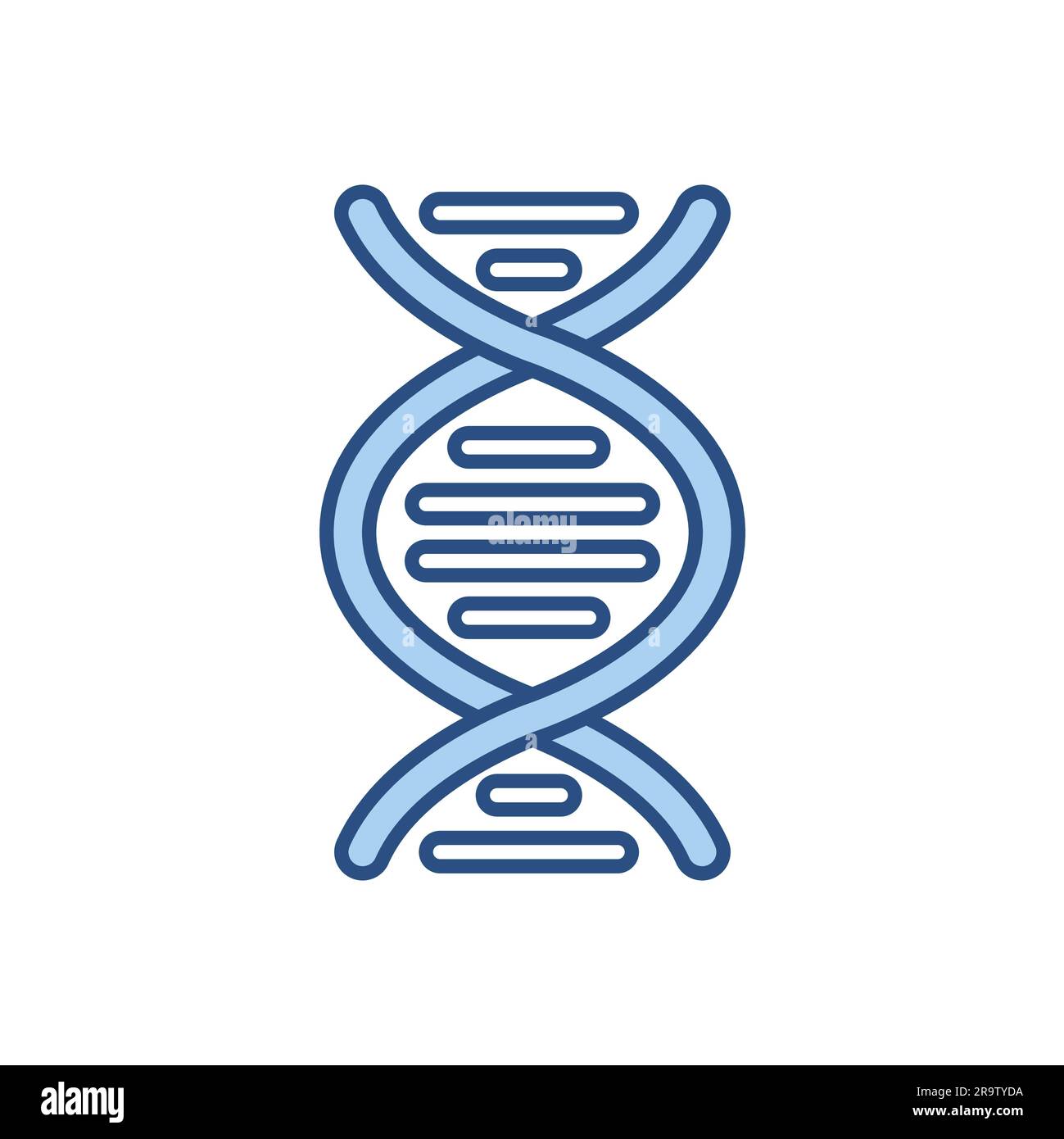 DNA related vector line icon. DNA helix linear icon. Deoxyribonucleic ...