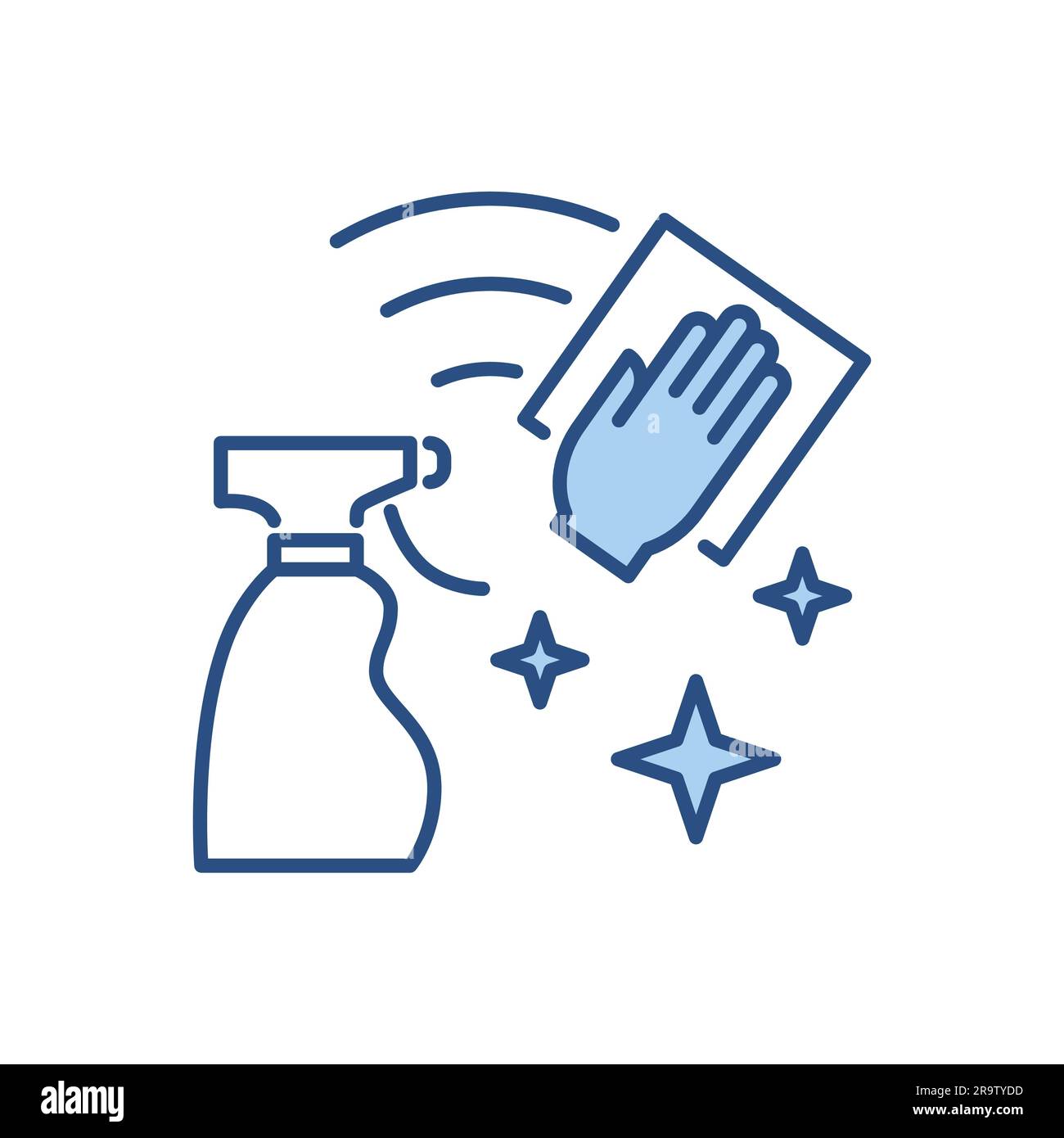 Cleaning related vector icon. Disinfectant Spray and Hand with a Wipe ...