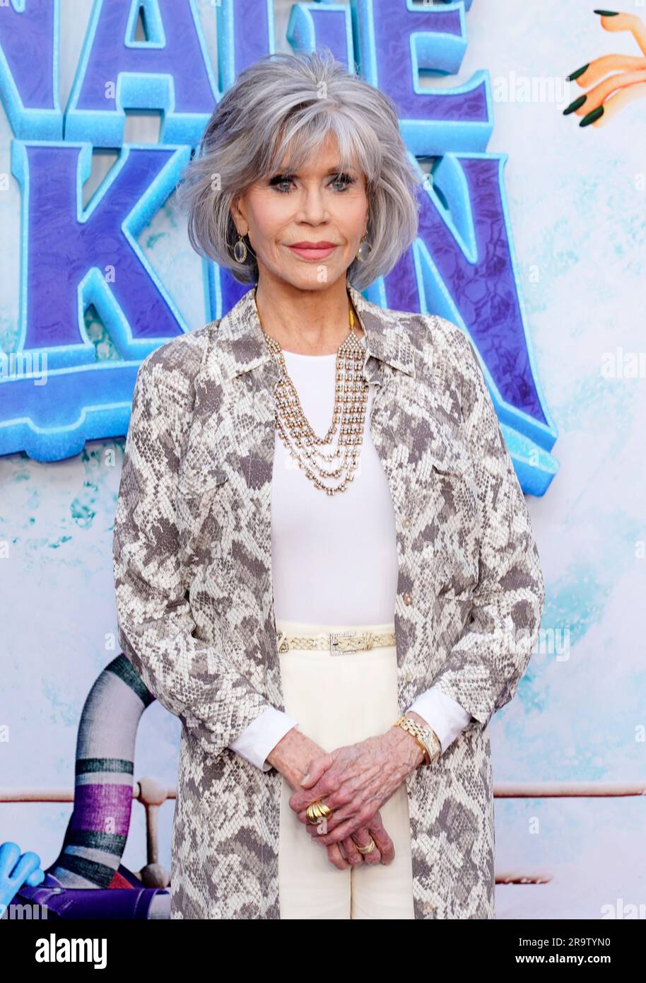Jane Fonda poses at the premiere of the film "Ruby Gillman, Teenage ...
