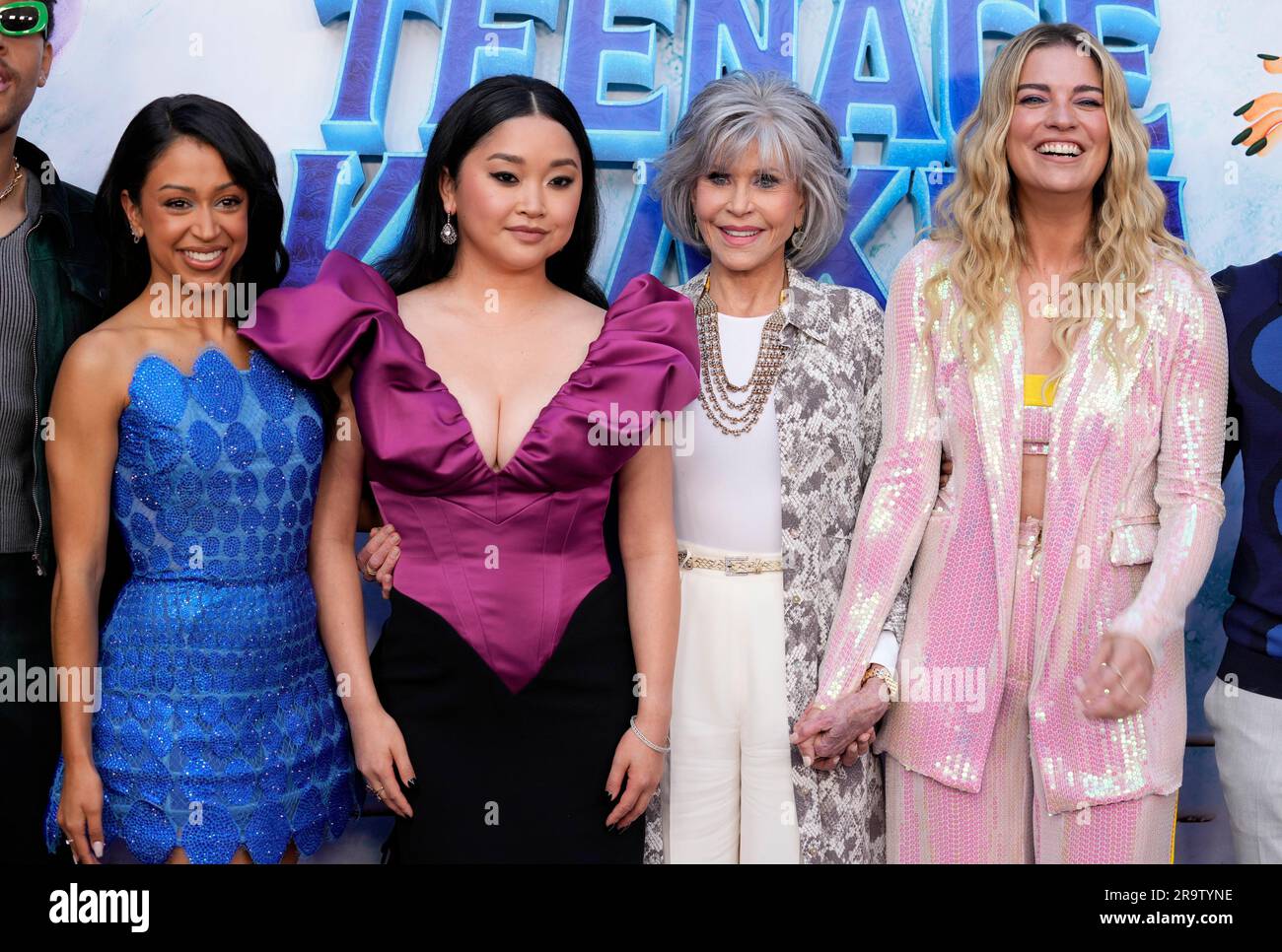 From left, Liza Koshy, Lana Condor, Jane Fonda and Annie Murphy pose ...
