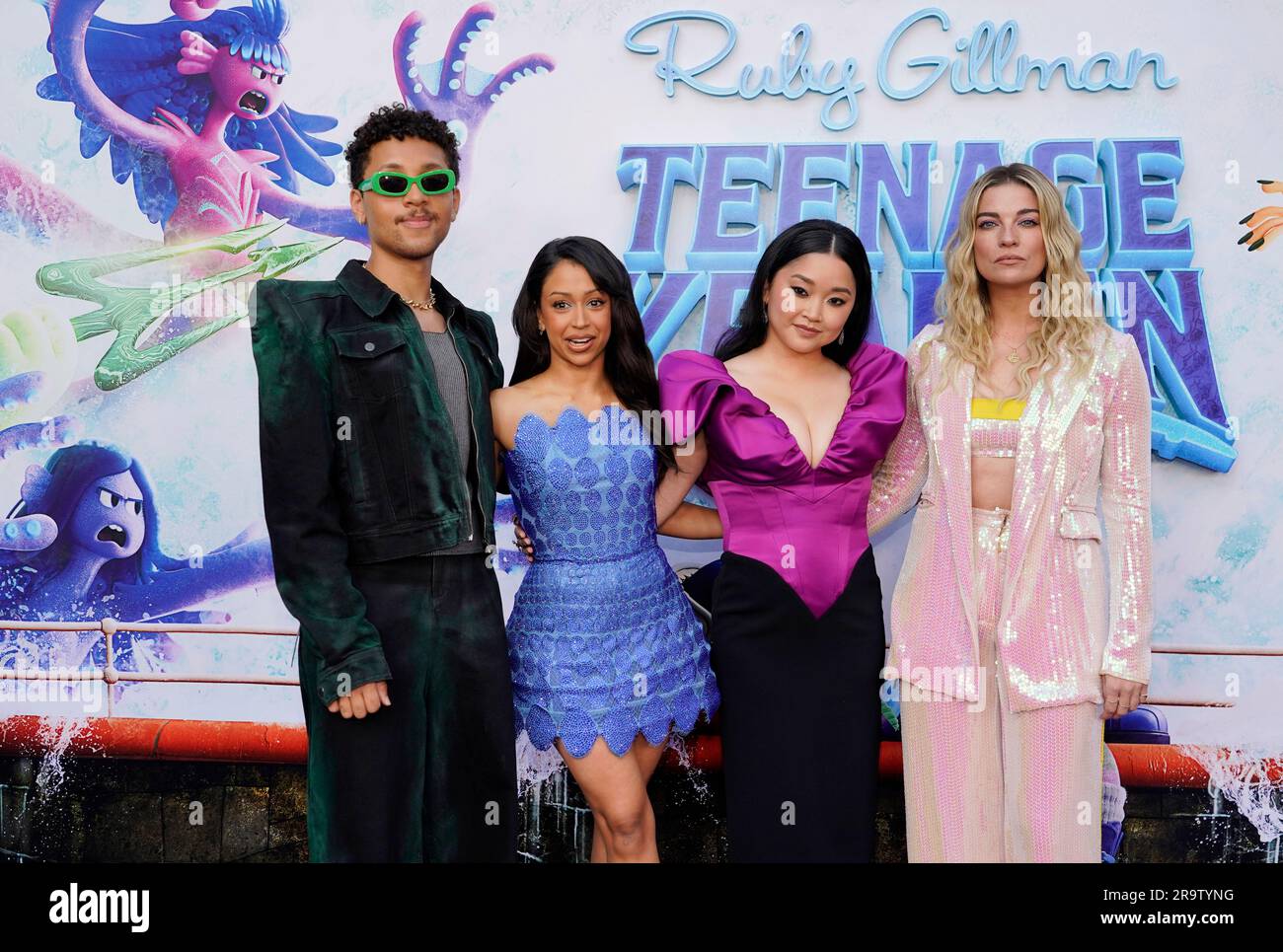 From left, Jaboukie Young-White, Liza Koshy, Lana Condor and Annie ...