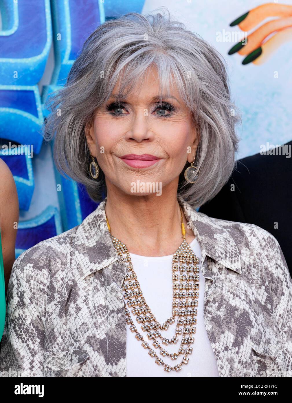 Jane Fonda poses at the premiere of the film "Ruby Gillman, Teenage ...
