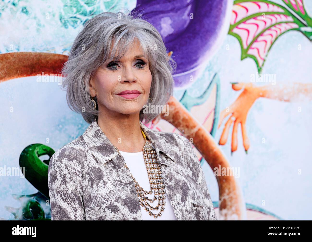 Jane Fonda poses at the premiere of the film "Ruby Gillman, Teenage ...