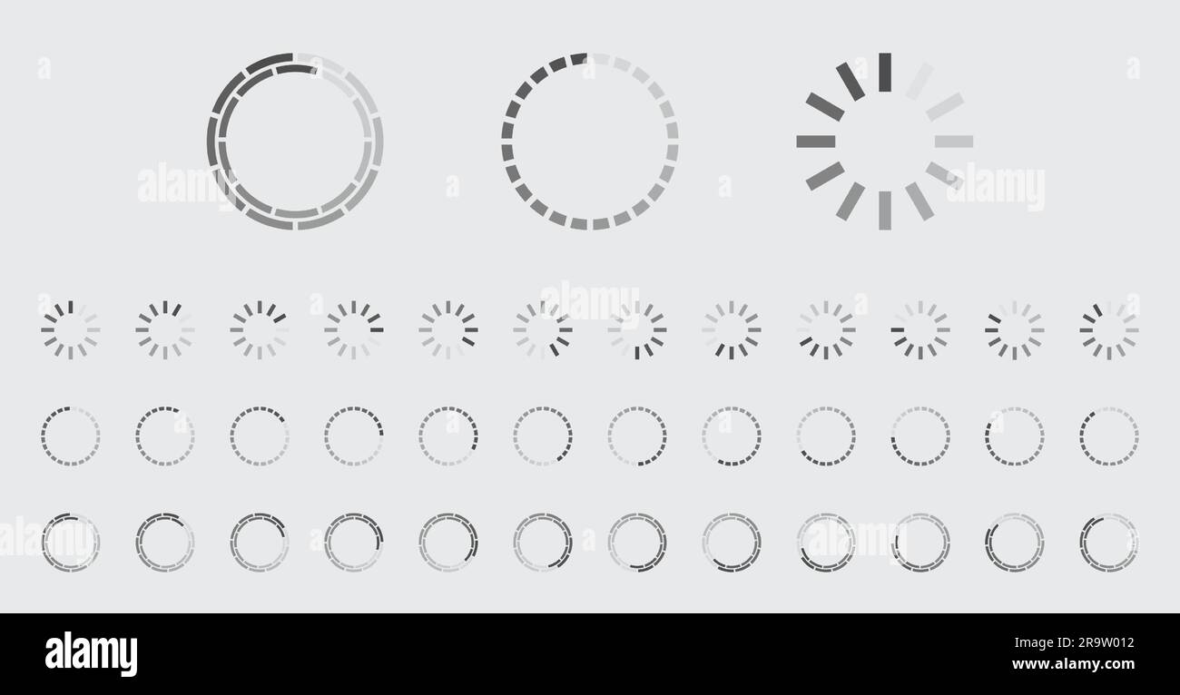 Circular Loading Buffering Icons Vector Set Video Ready for Animation ...