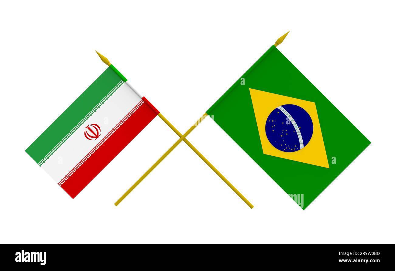 Flags of Iran and Brazil, 3d render, isolated Stock Photo - Alamy