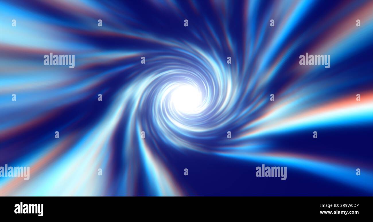Abstract energy blue tunnel twisted swirl of cosmic hyperspace magical ...