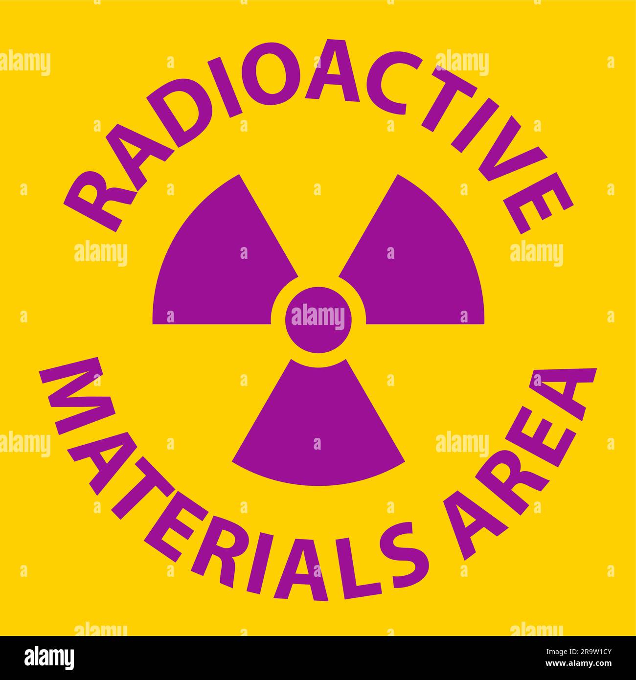 Caution Sign Radioactive Materials Area Stock Vector Image & Art - Alamy