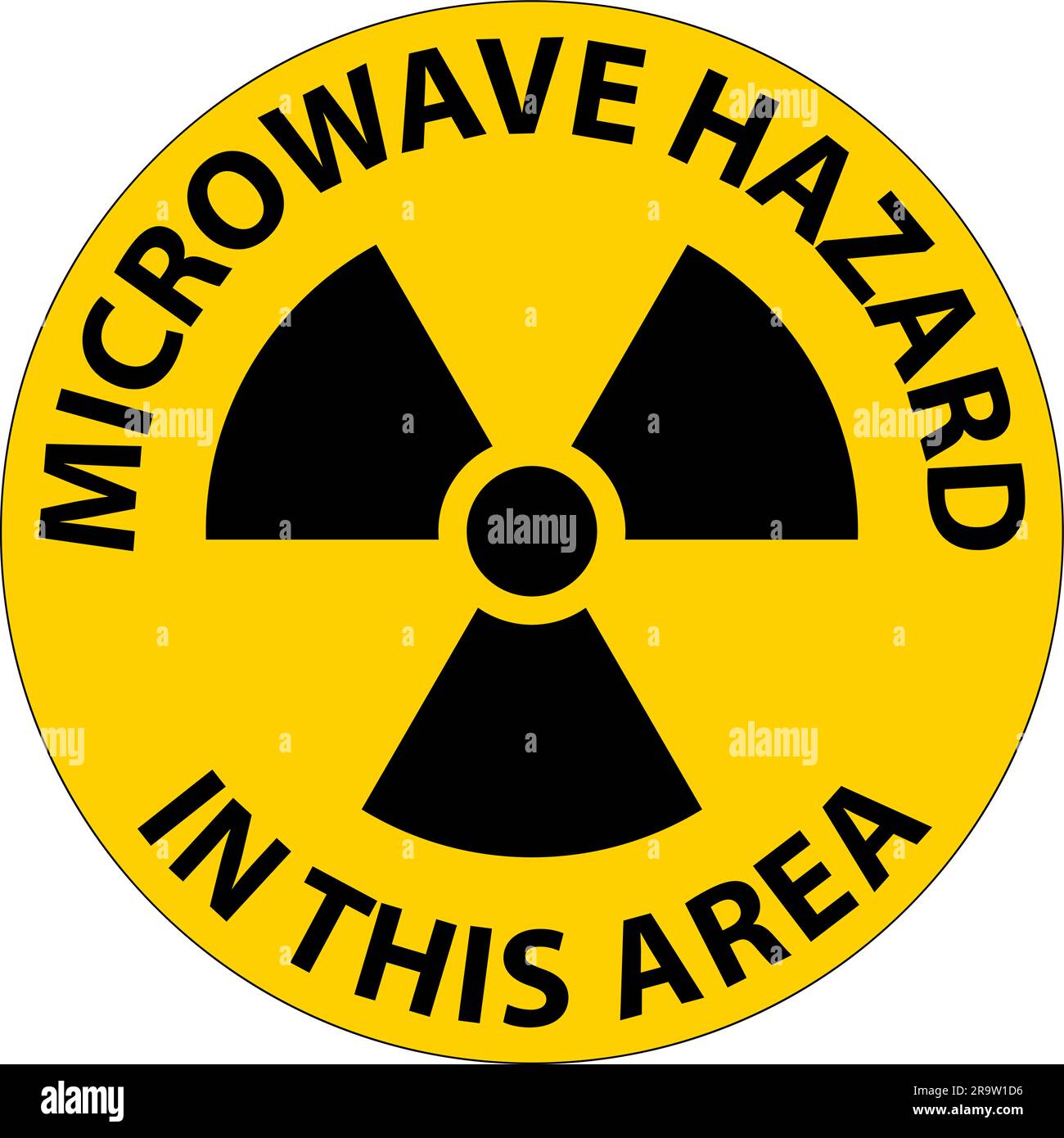 Caution Sign Microwave Hazard Area Stock Vector Image & Art - Alamy