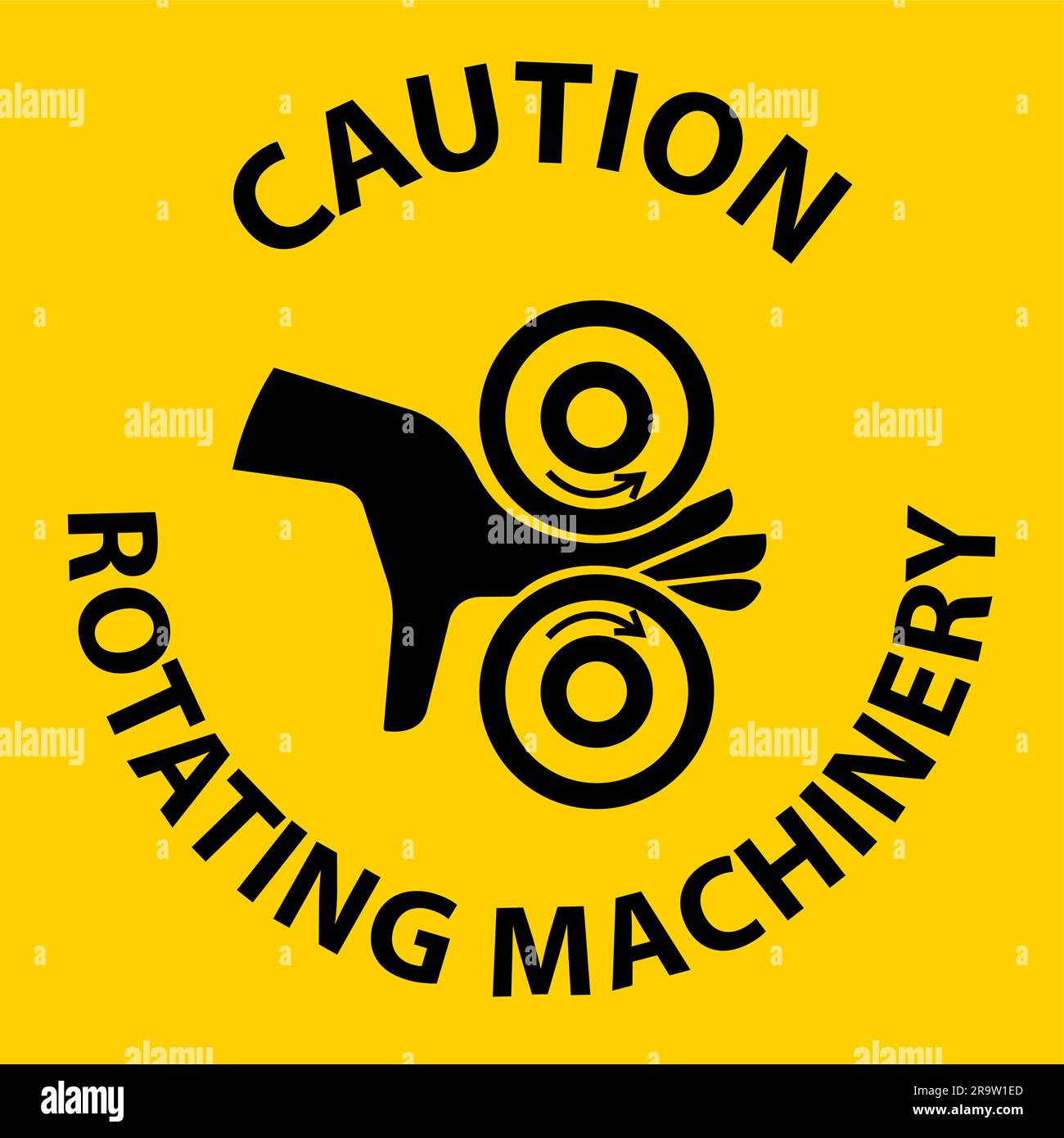 Caution Sign Rotating Machinery Keep Hands Away Stock Vector Image ...