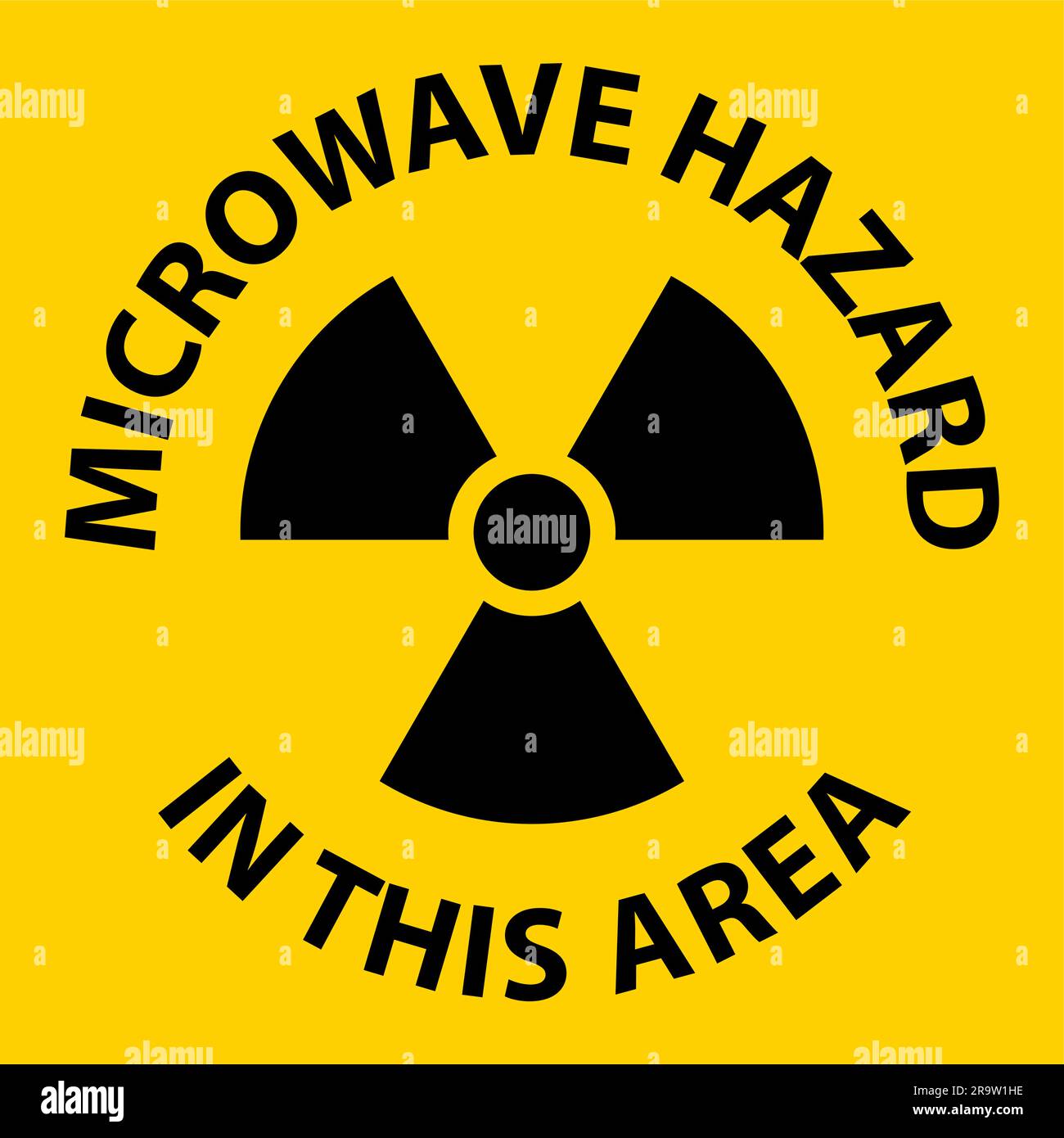 Caution Sign Microwave Hazard Area Stock Vector Image & Art - Alamy