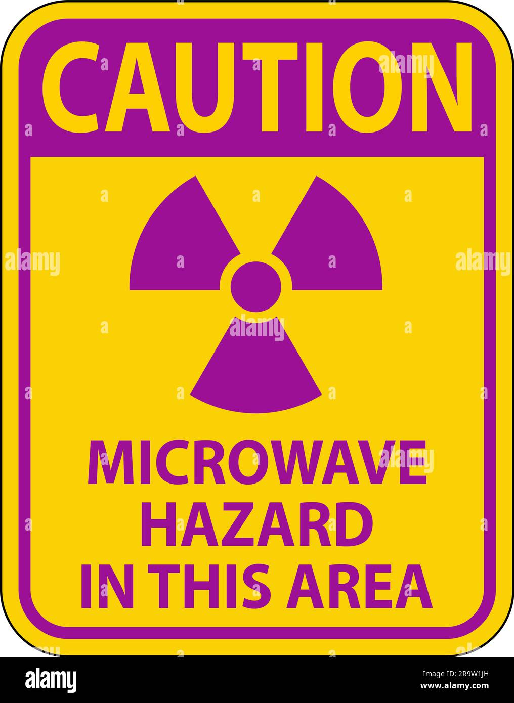 Caution Sign Microwave Hazard Area Stock Vector Image & Art - Alamy