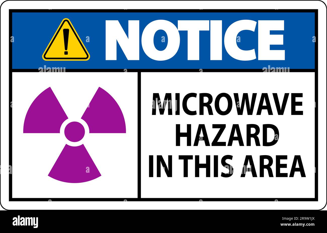 Notice Sign Microwave Hazard Area Stock Vector Image & Art - Alamy