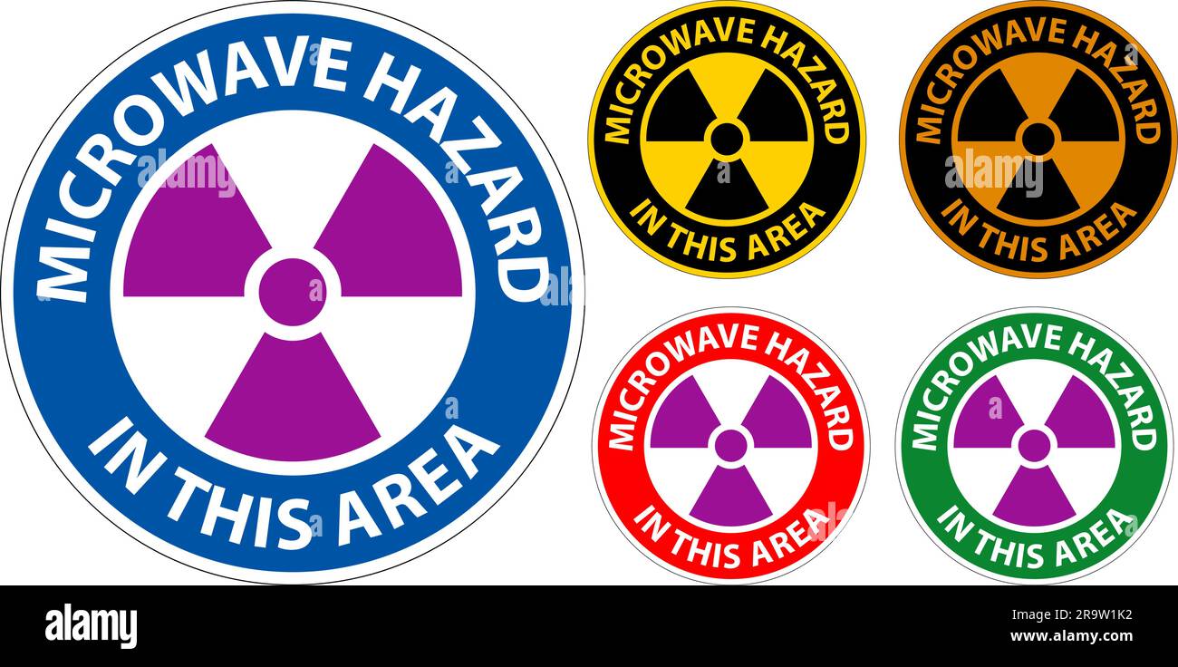 Notice Sign Microwave Hazard Area Stock Vector Image & Art - Alamy