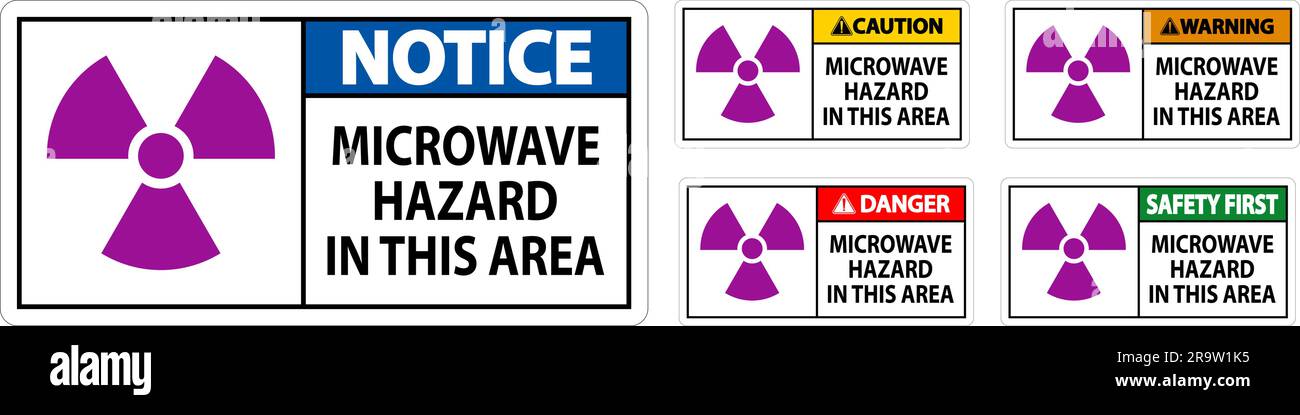 Notice Sign Microwave Hazard Area Stock Vector Image & Art - Alamy