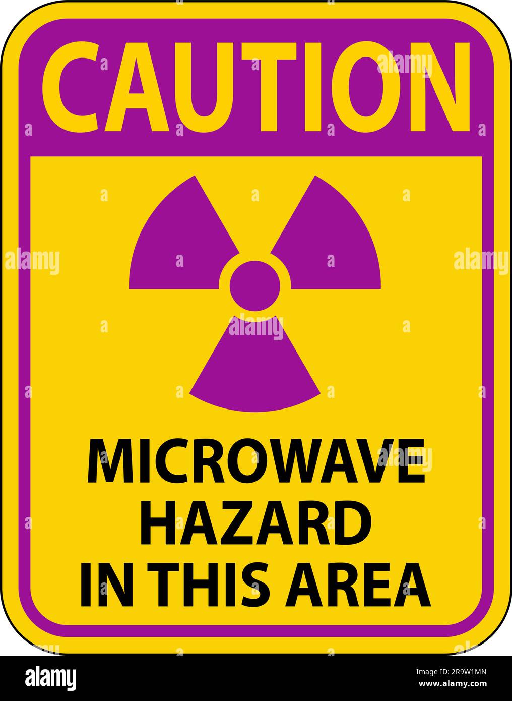 Caution Sign Microwave Hazard Area Stock Vector Image & Art - Alamy