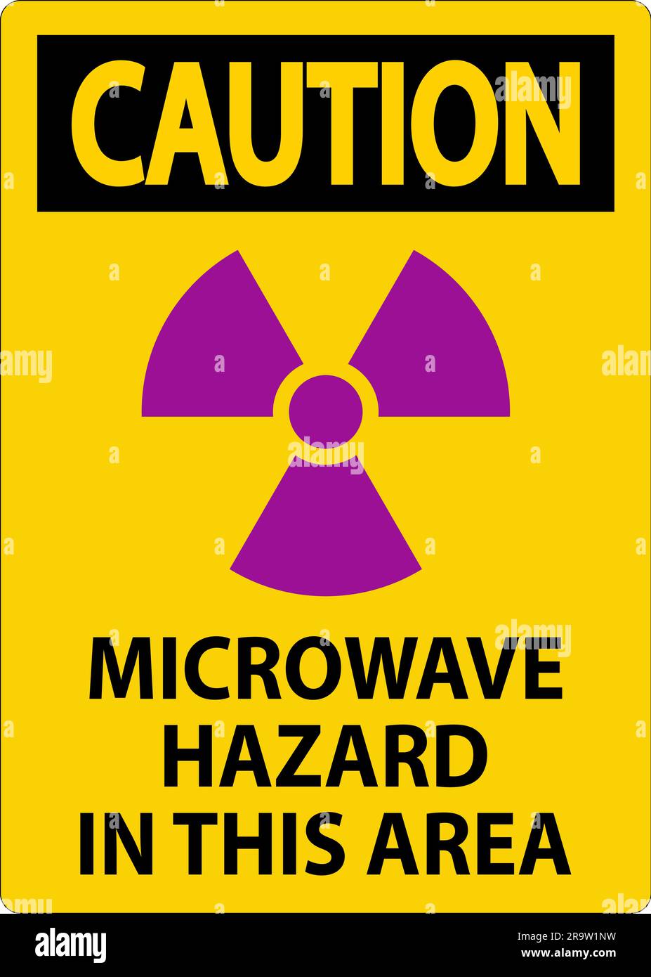 Caution Sign Microwave Hazard Area Stock Vector Image & Art - Alamy