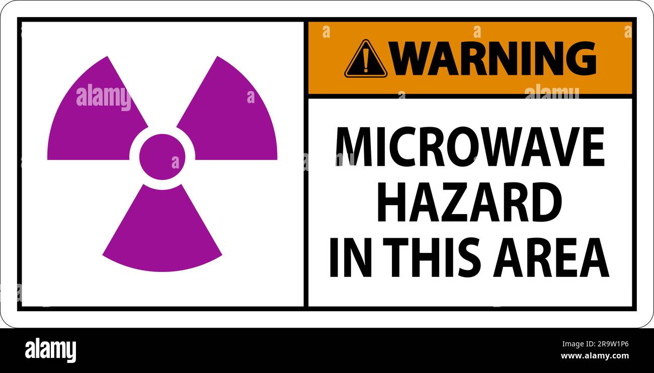 Warning Sign Microwave Hazard Area Stock Vector Image & Art - Alamy