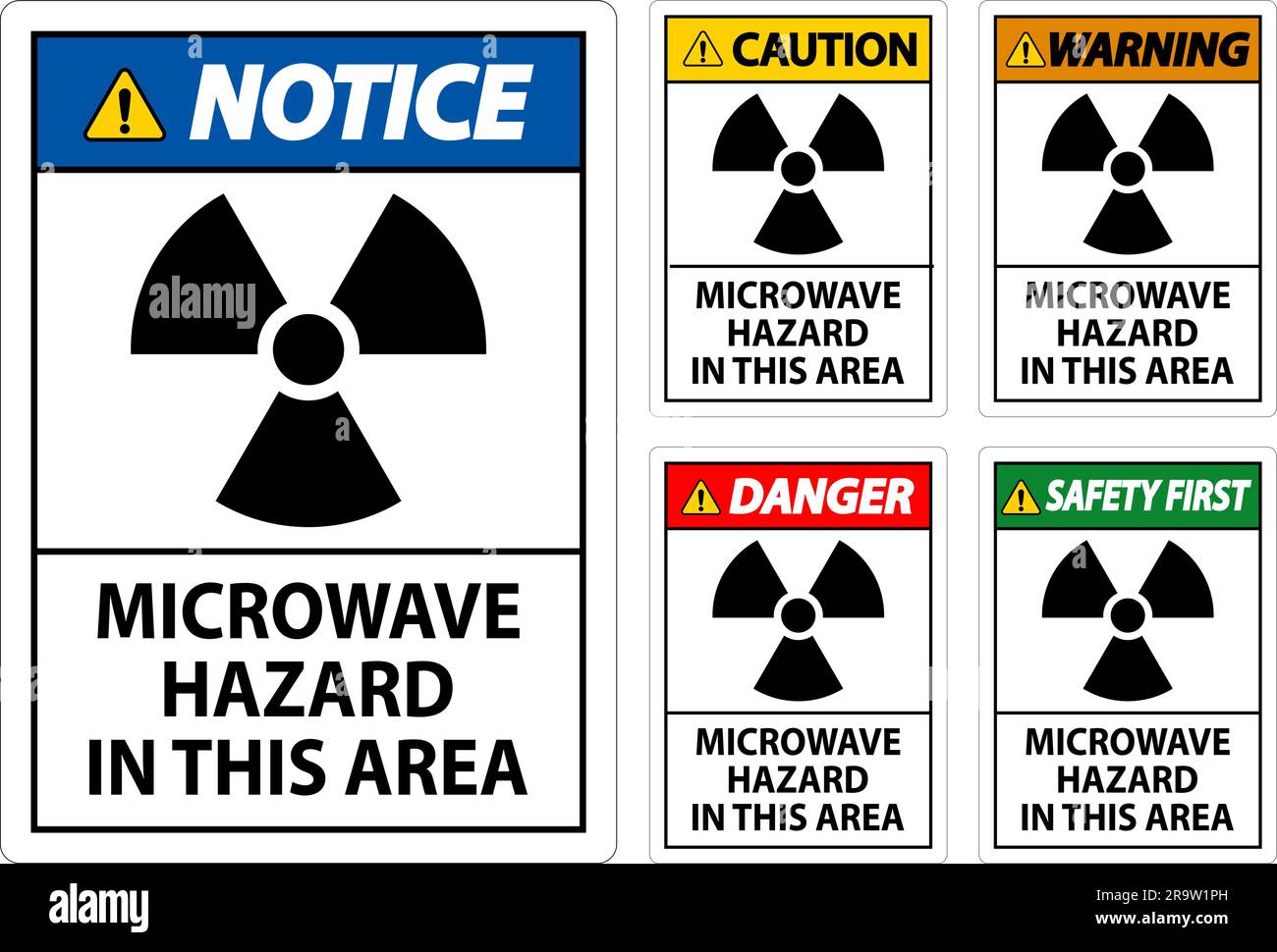 Notice Sign Microwave Hazard Area Stock Vector Image & Art - Alamy