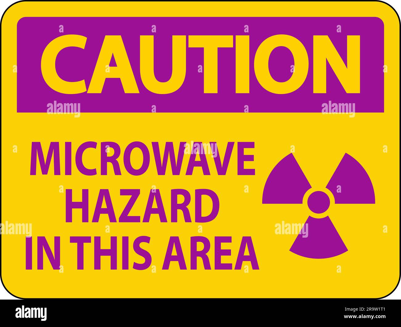 Caution Sign Microwave Hazard Area Stock Vector Image & Art - Alamy