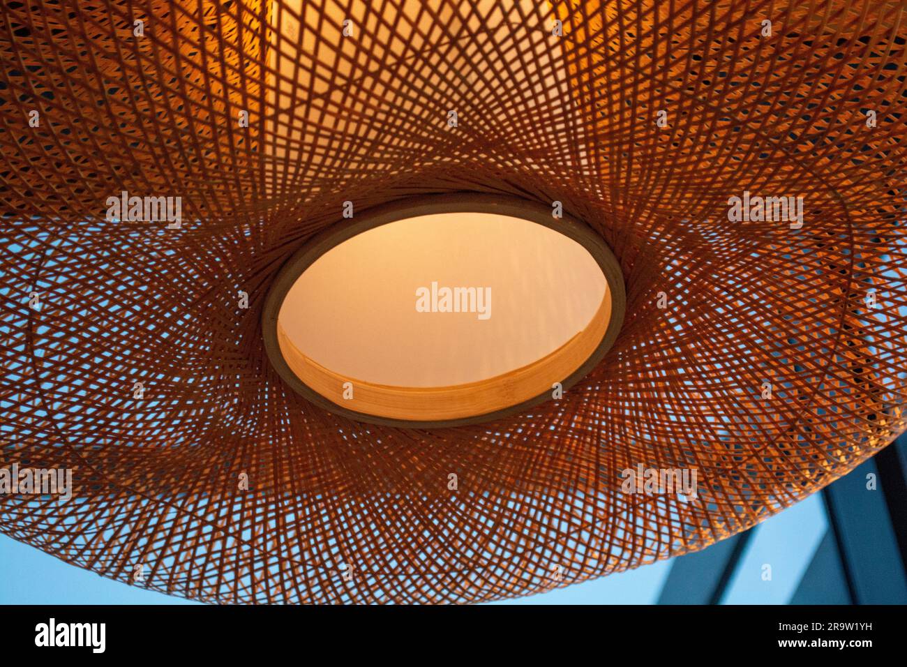 woven lamp, bulb decorative in home, modern furniture Stock Photo - Alamy