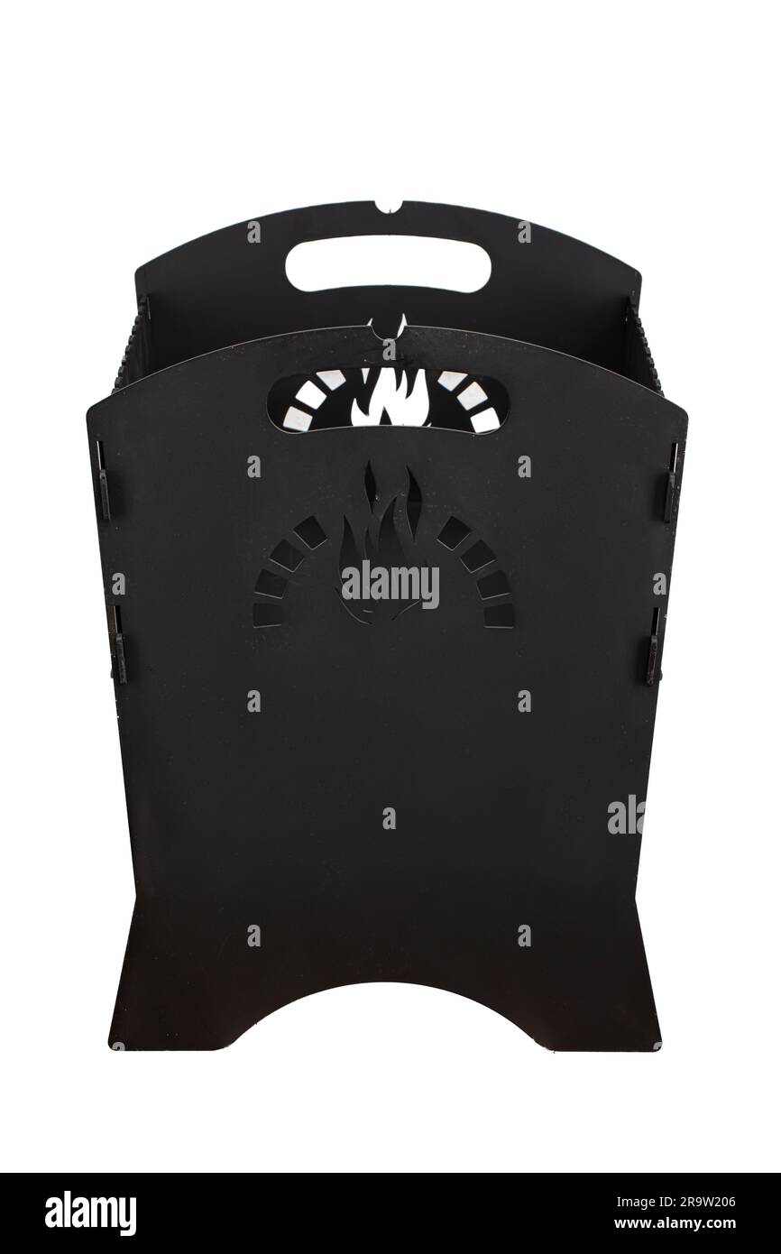 Metal brazier isolated on white background Stock Photo - Alamy