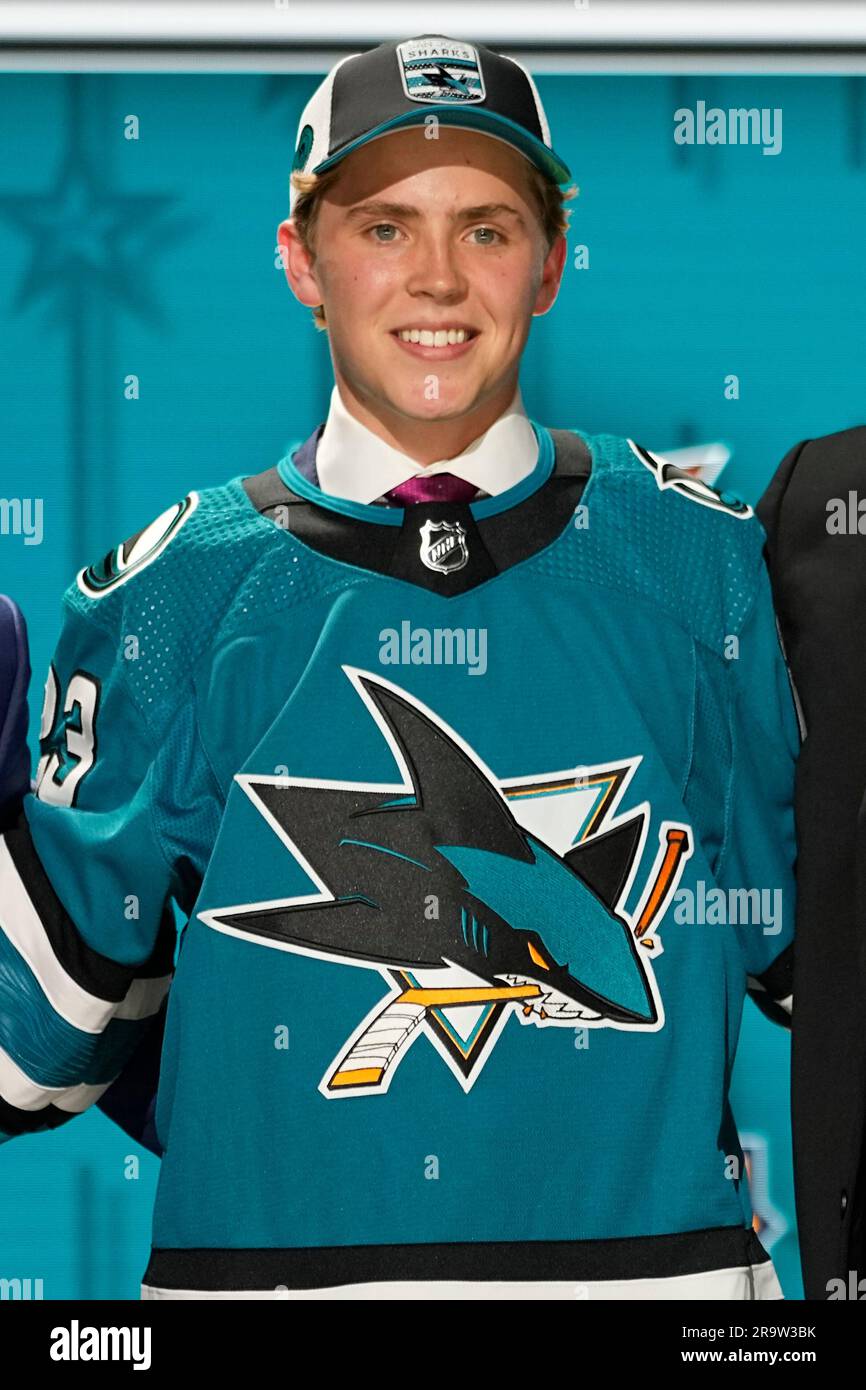 William Smith poses after being picked by the San Jose Sharks during ...
