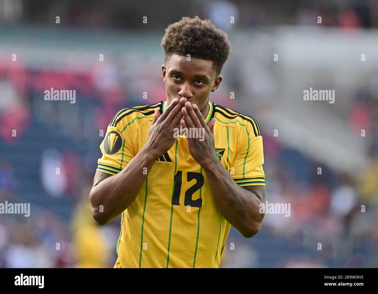 St. Louis, USA. 28th June, 2023. Jamaica forward Demarai Gray (12 ...