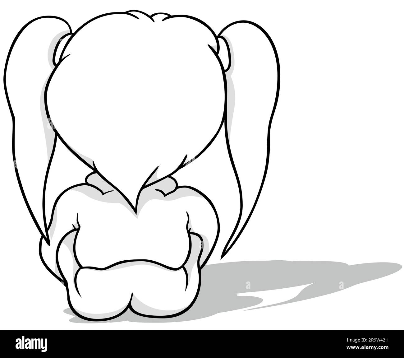Rear view little girl drawing Cut Out Stock Images & Pictures - Alamy