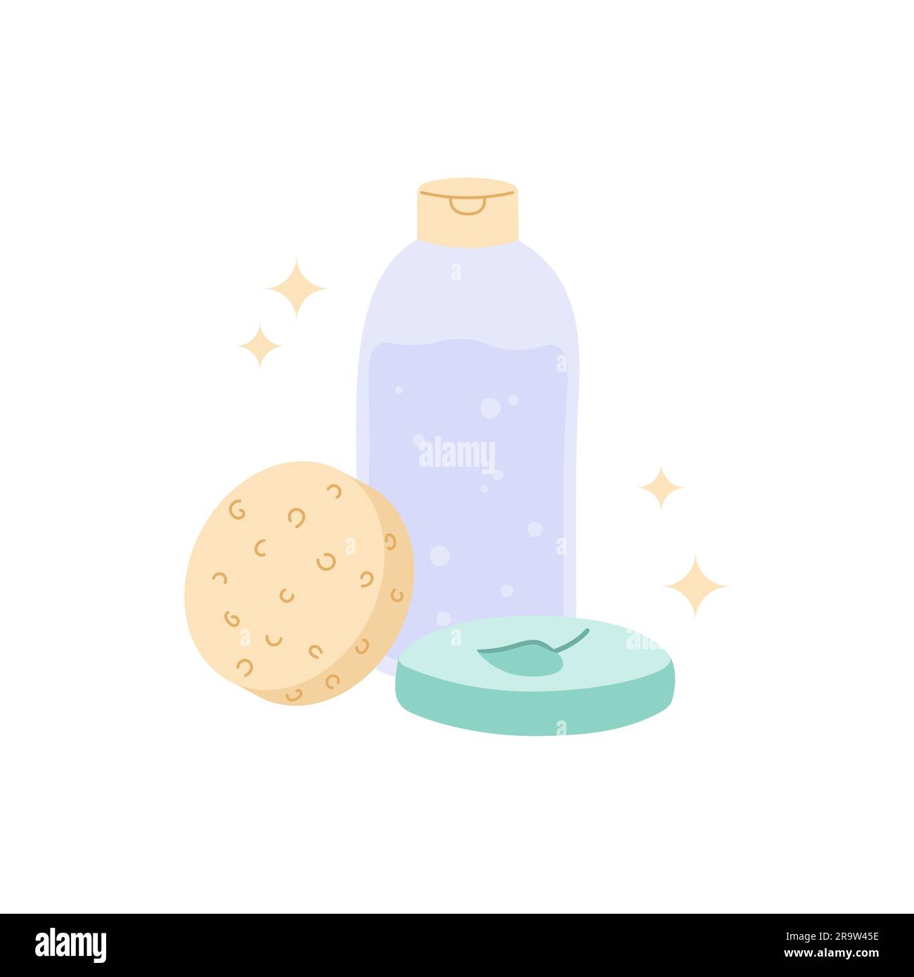 Skin cleanser, soap and sponge for face wash. Natural skincare products ...