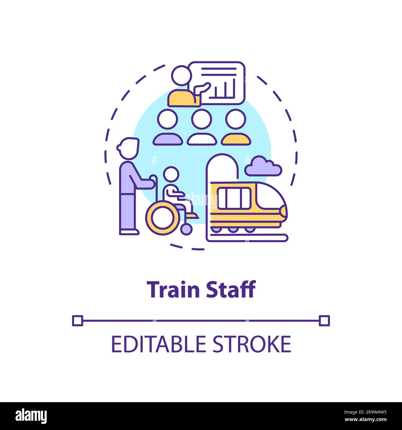 Train staff concept icon Stock Vector Image & Art - Alamy