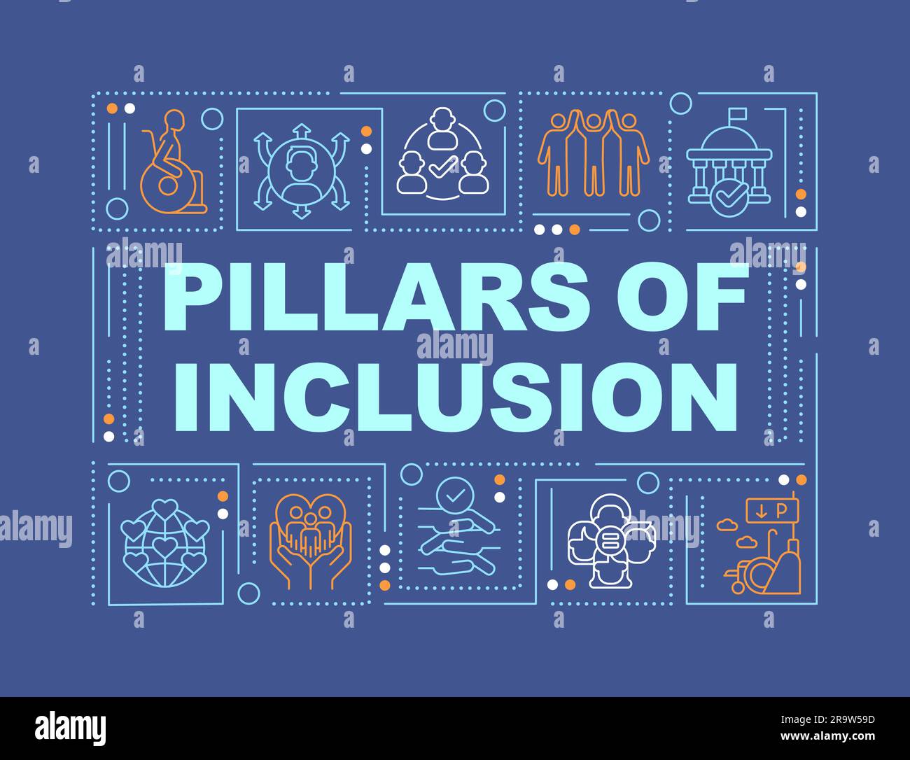 Pillars of inclusion word concepts dark blue banner Stock Vector Image & Art - Alamy