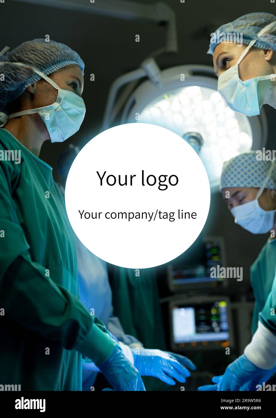 Company name and tagline holding text and logo space over diverse ...