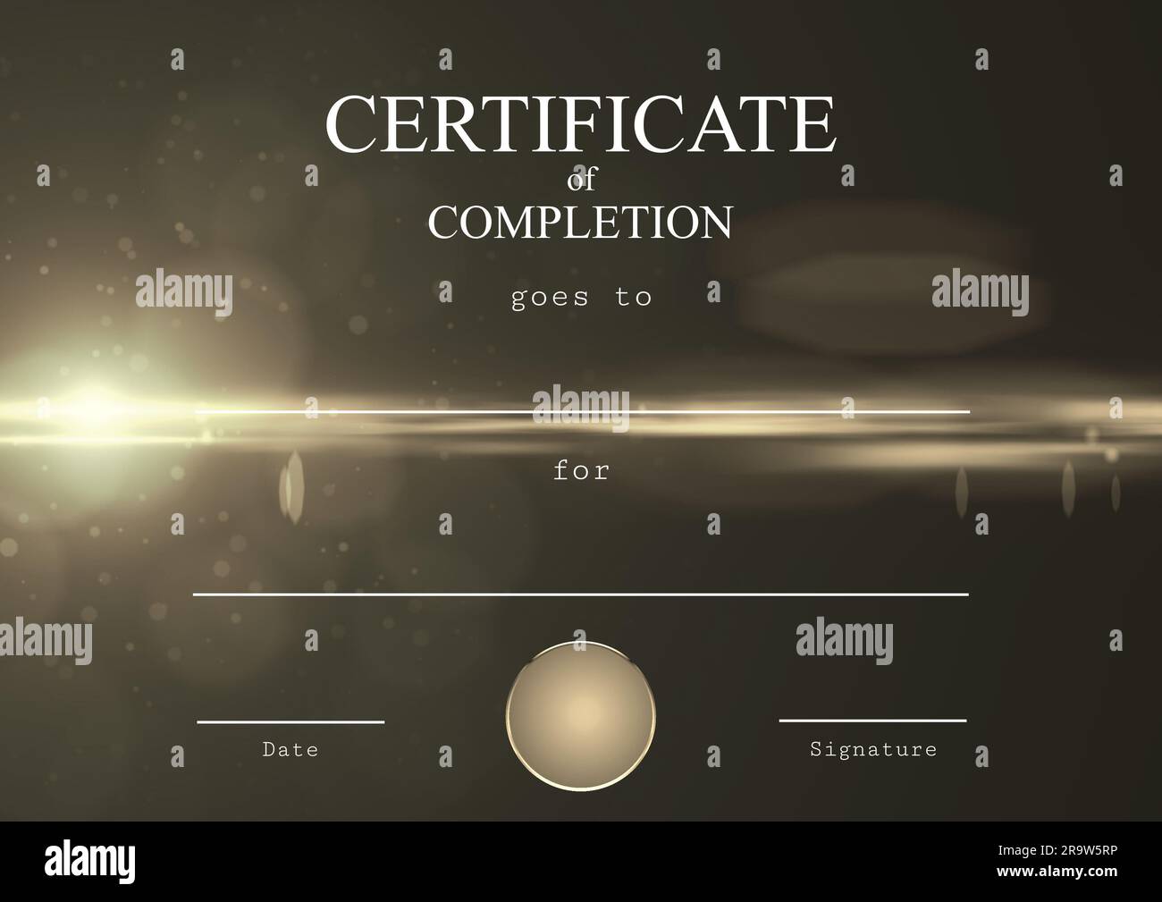 Composition of certificate of completion text with copy space on ...
