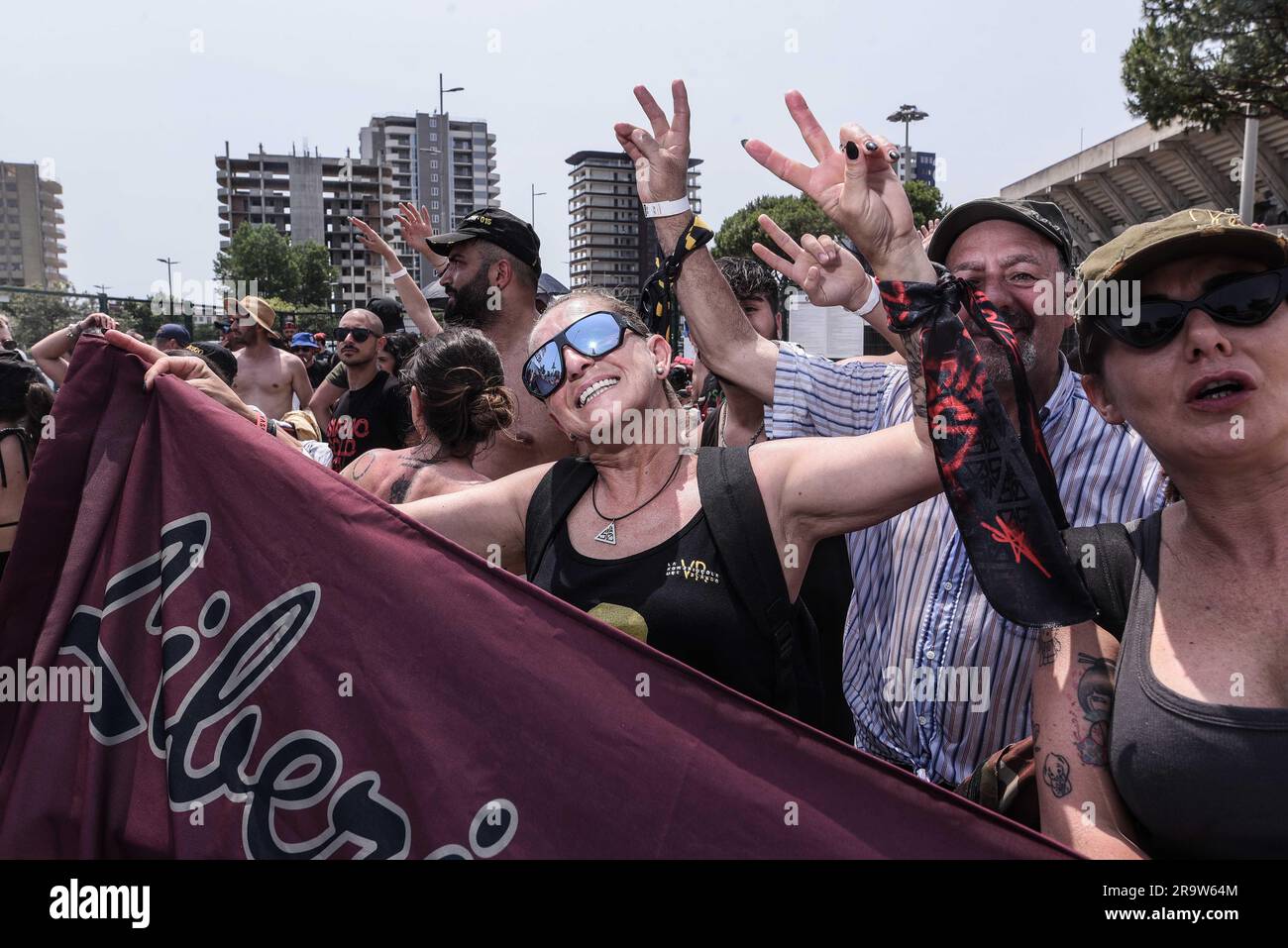 Stadio Arechi, Salerno, Italy, June 28, 2023, Supporters/Fans of Vasco ...
