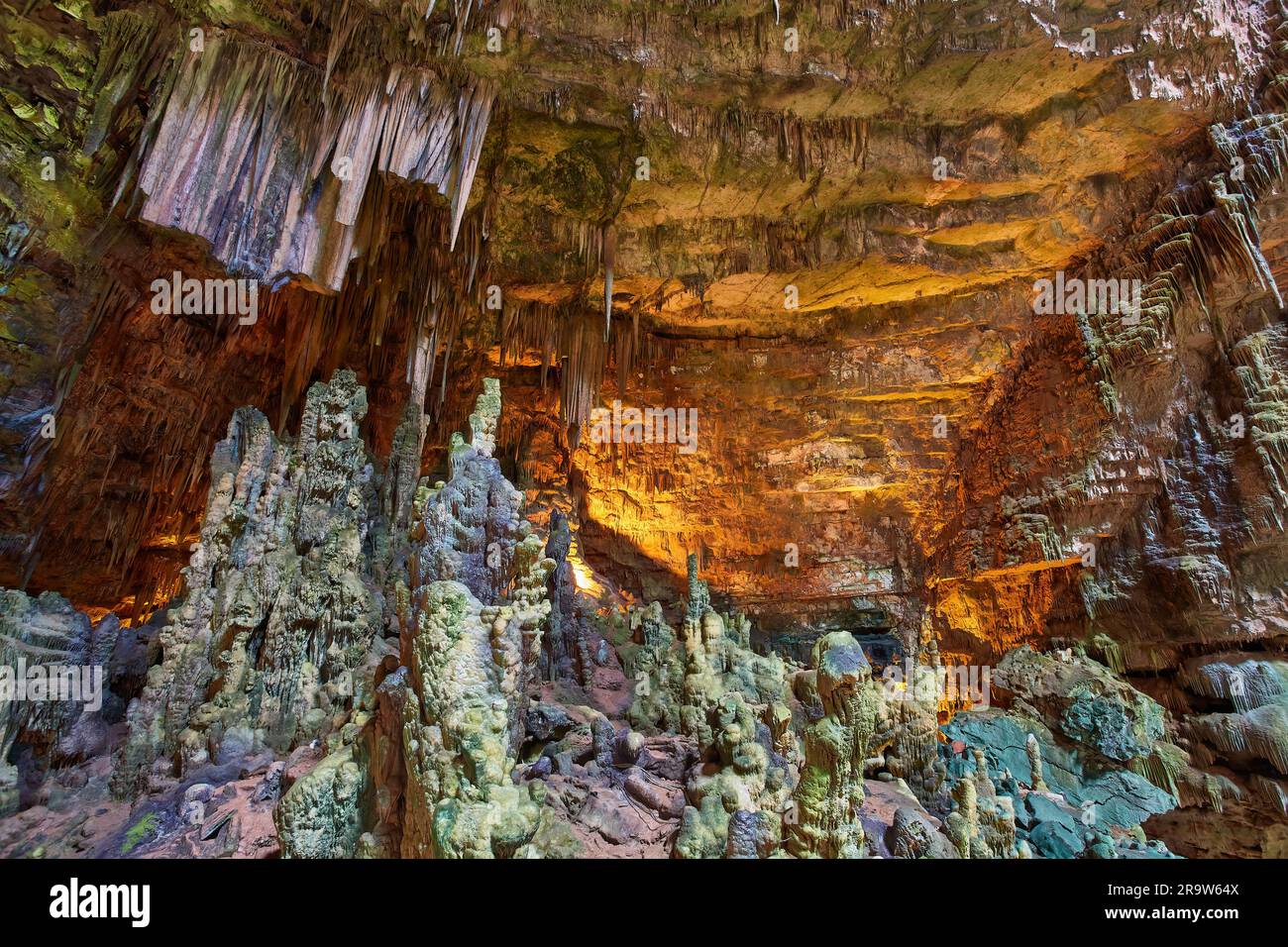 cave of Grotta Bianca in Grotte di Castellana full of stalactites and ...