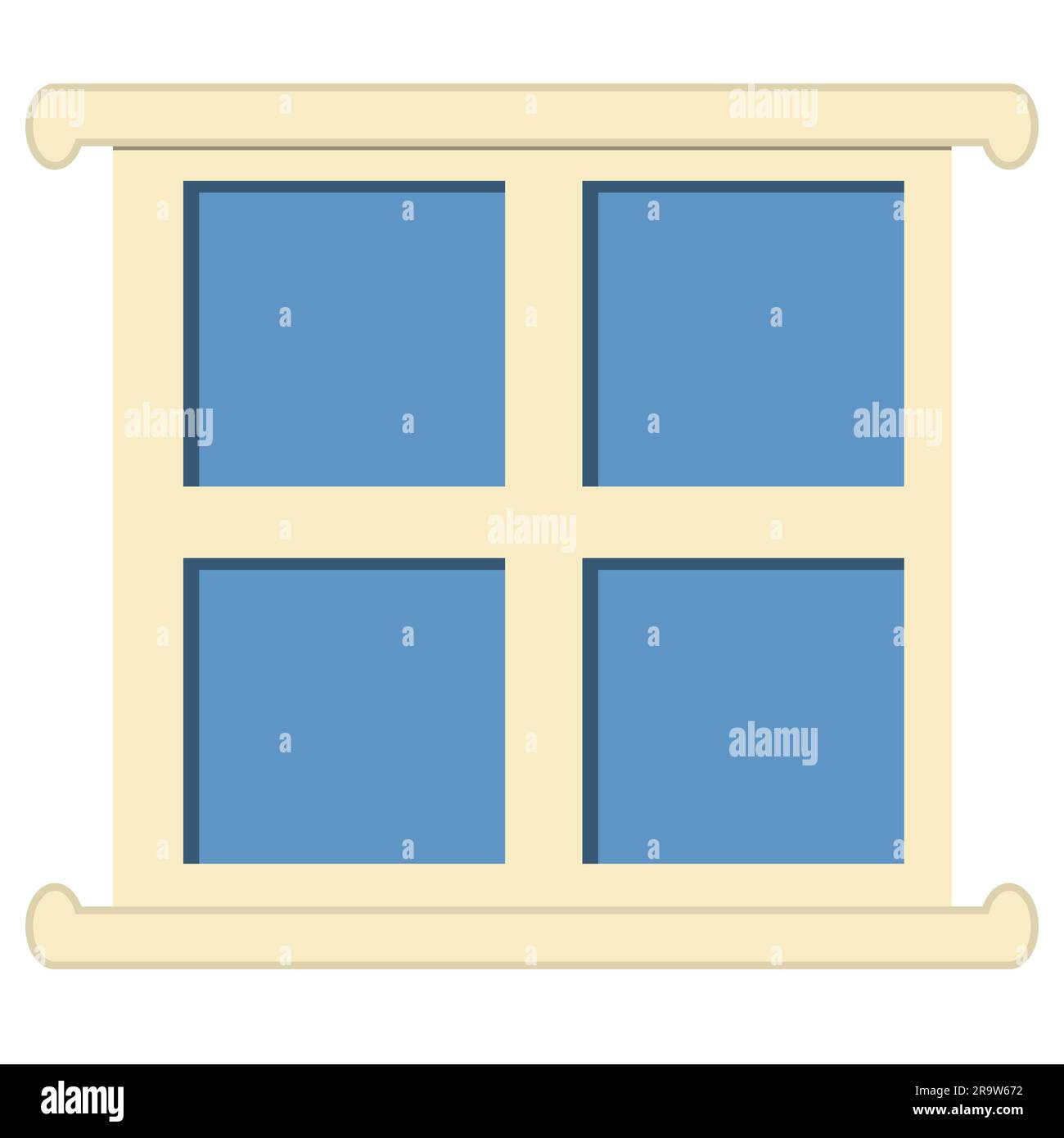 Square colored window for home isolated on white background. Vector ...