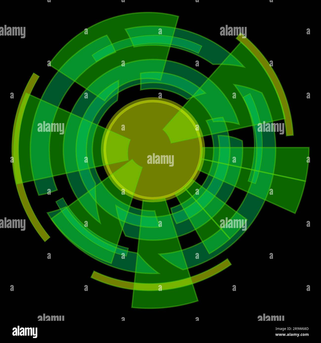 Digital eye isolated on black background. Circular clipart. Vector ...