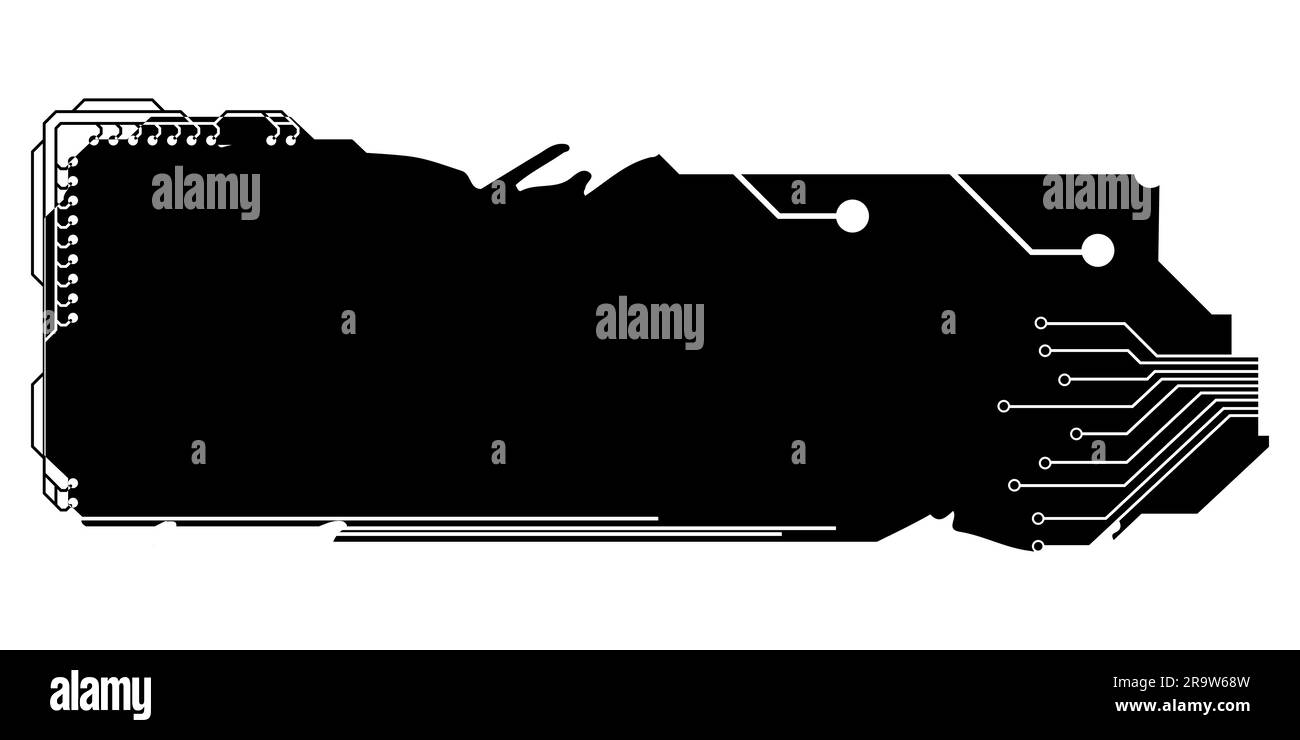 Rectangular design clipart in tech style isolated on white. Short tech ...