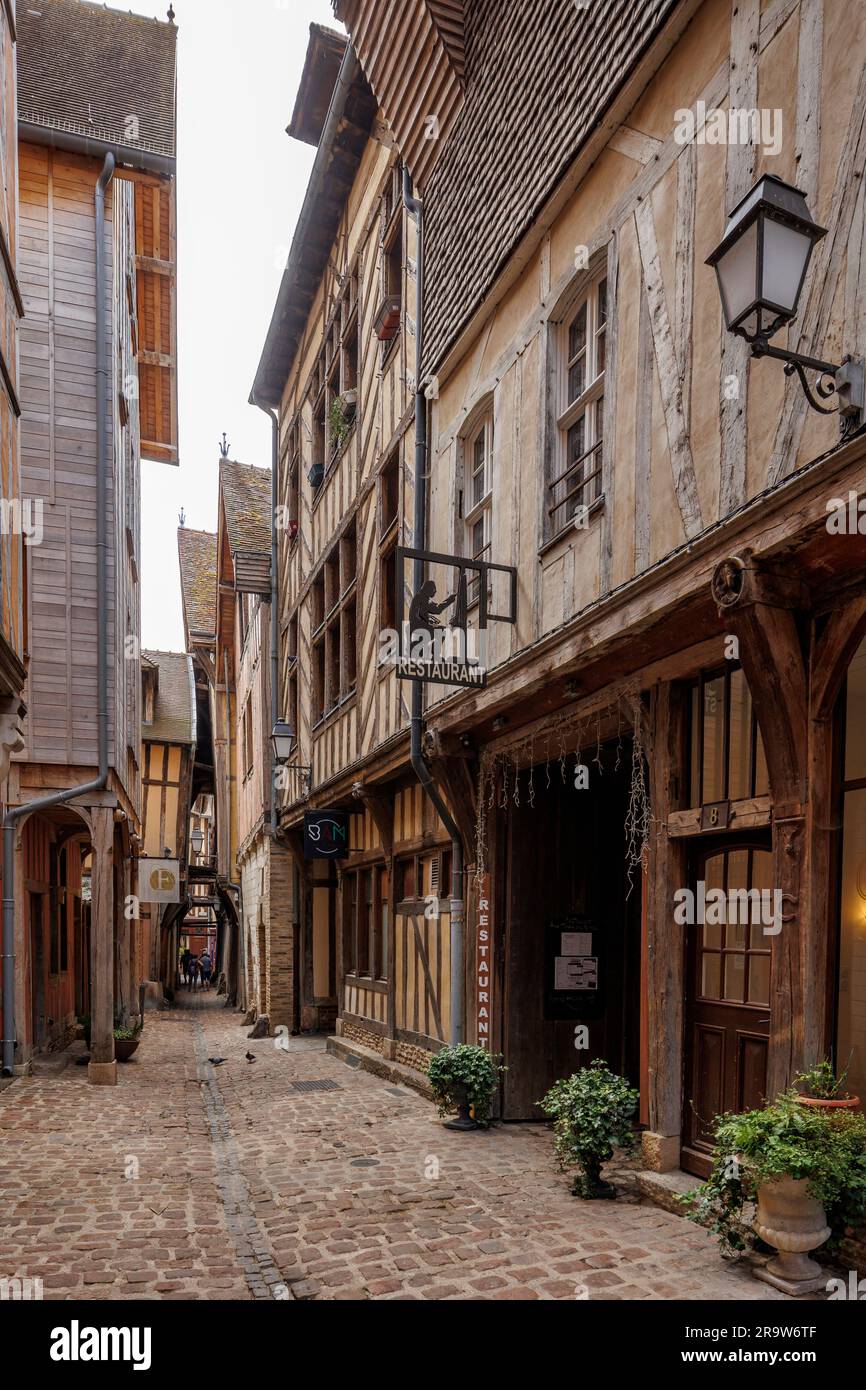 Traditional half timbered houses Troyes Aube France Stock Photo - Alamy