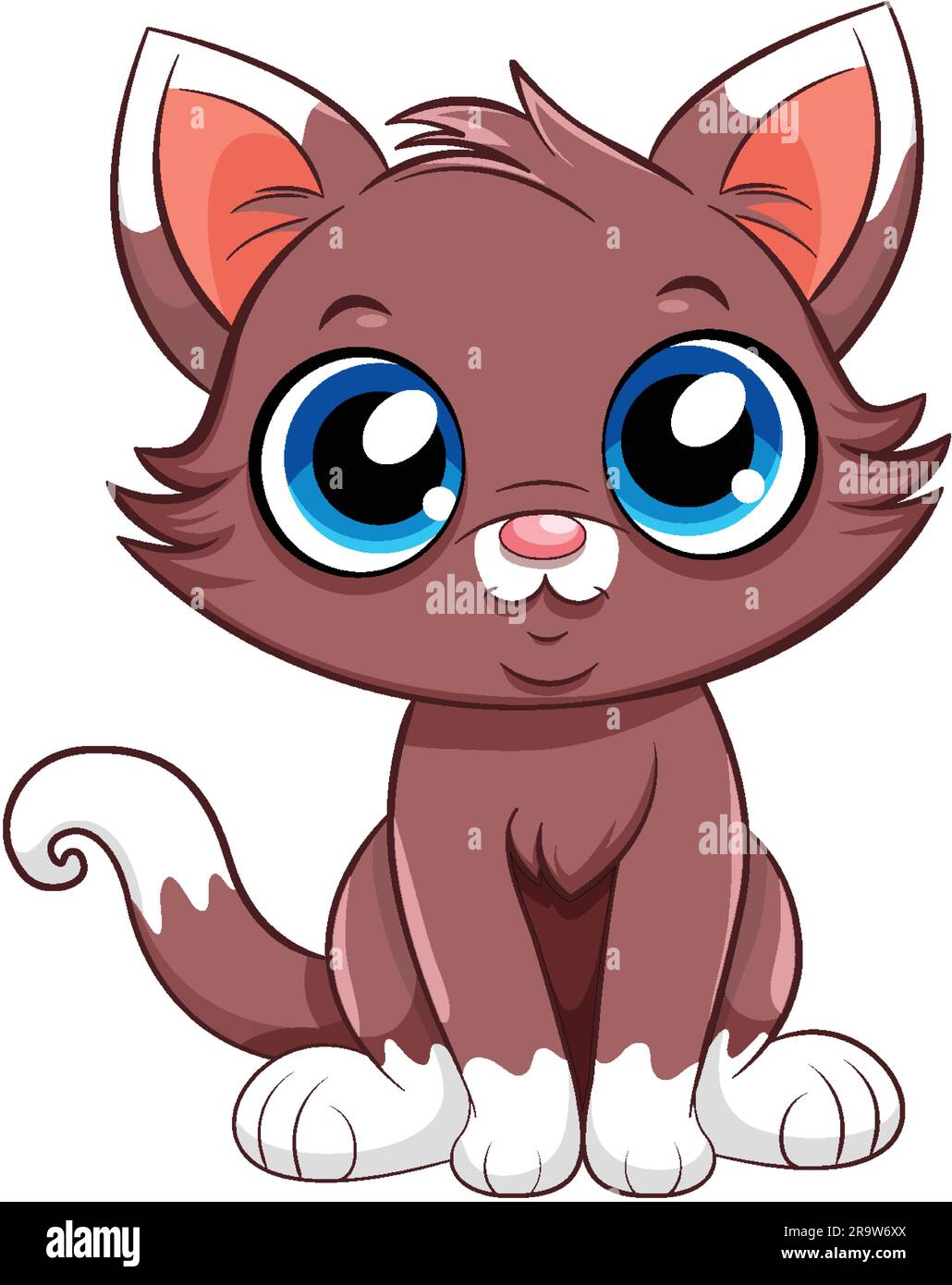 Little Cute Cat Cartoon Character illustration Stock Vector Image & Art ...