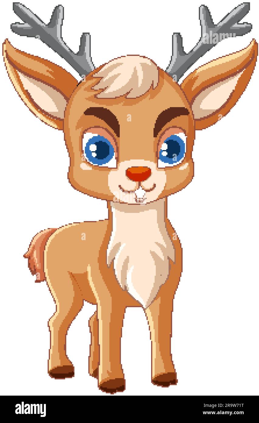 Little Cute Deer Cartoon Character Vector illustration Stock Vector ...