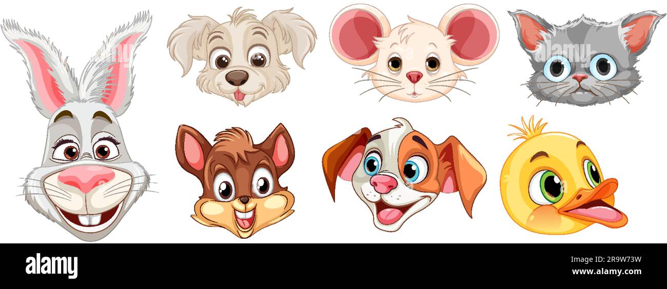 Heads cute cat characters Stock Vector Images - Alamy