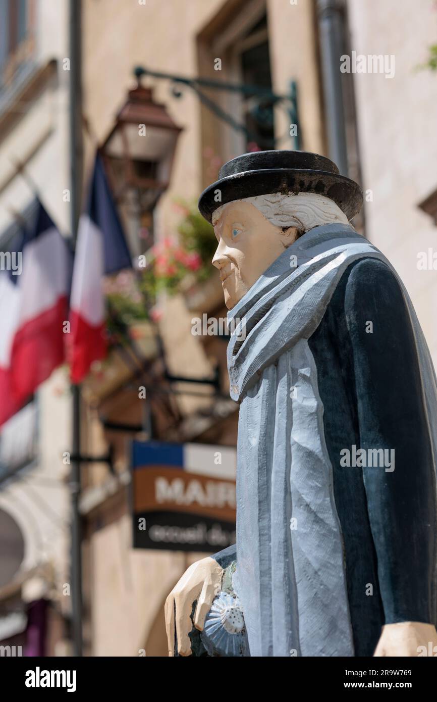Statue of Poet Marie Noel Town Hall Square Auxerre Yonne France Stock ...