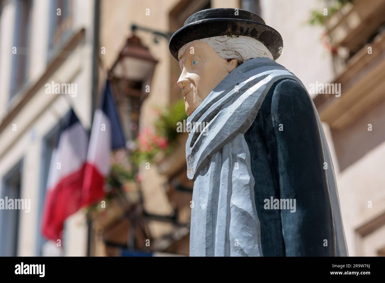 Statue of Poet Marie Noel Town Hall Square Auxerre Yonne France Stock ...