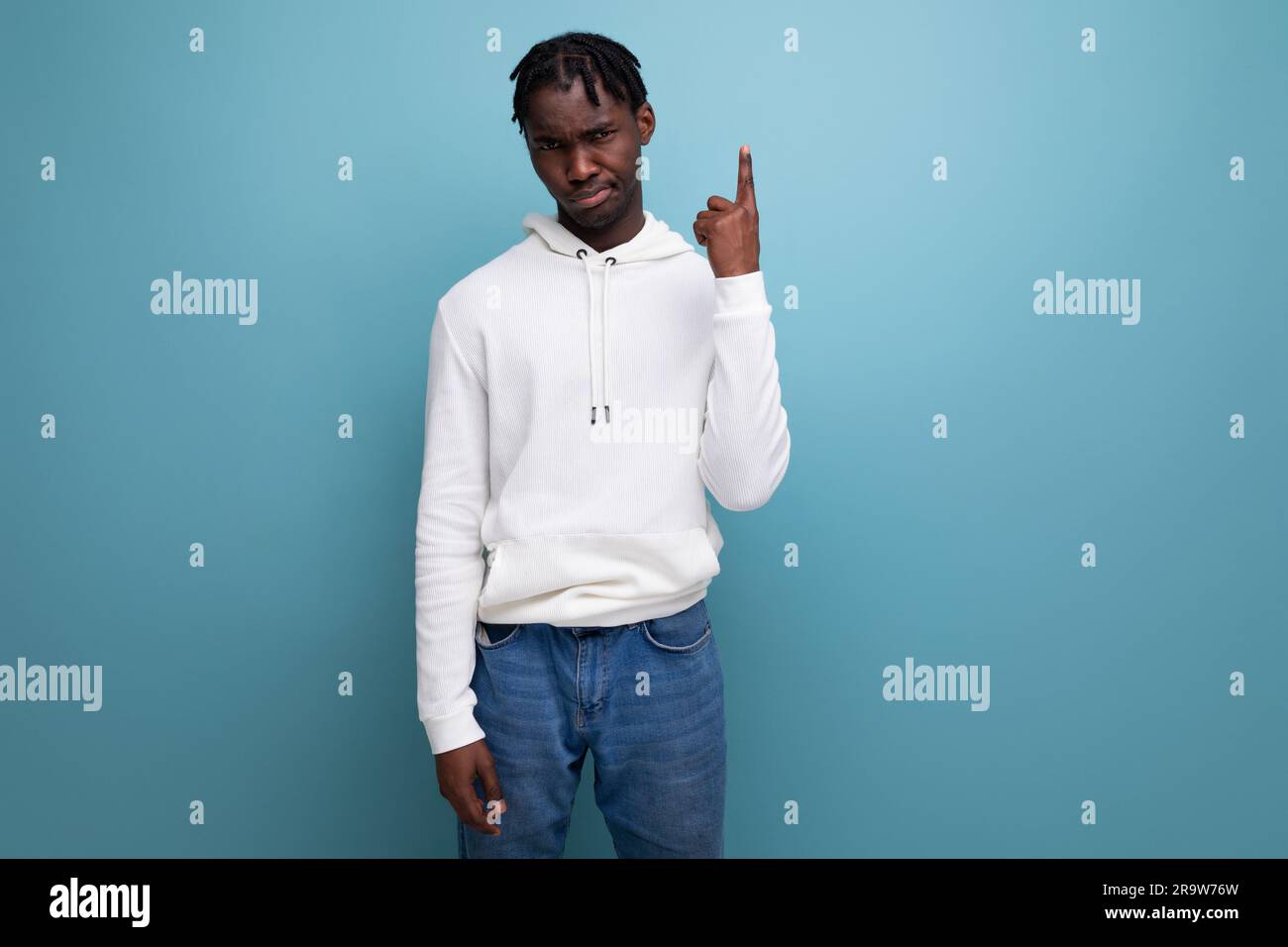 smart black american young man with dreadlocks showing thumbs up Stock ...