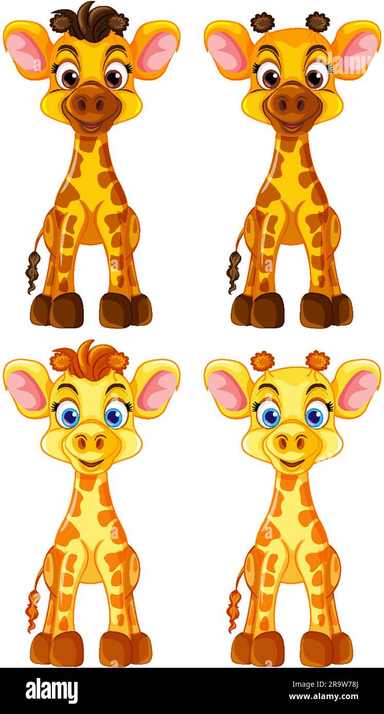 Giraffe Cartoon Character Vector illustration Stock Vector Image & Art ...