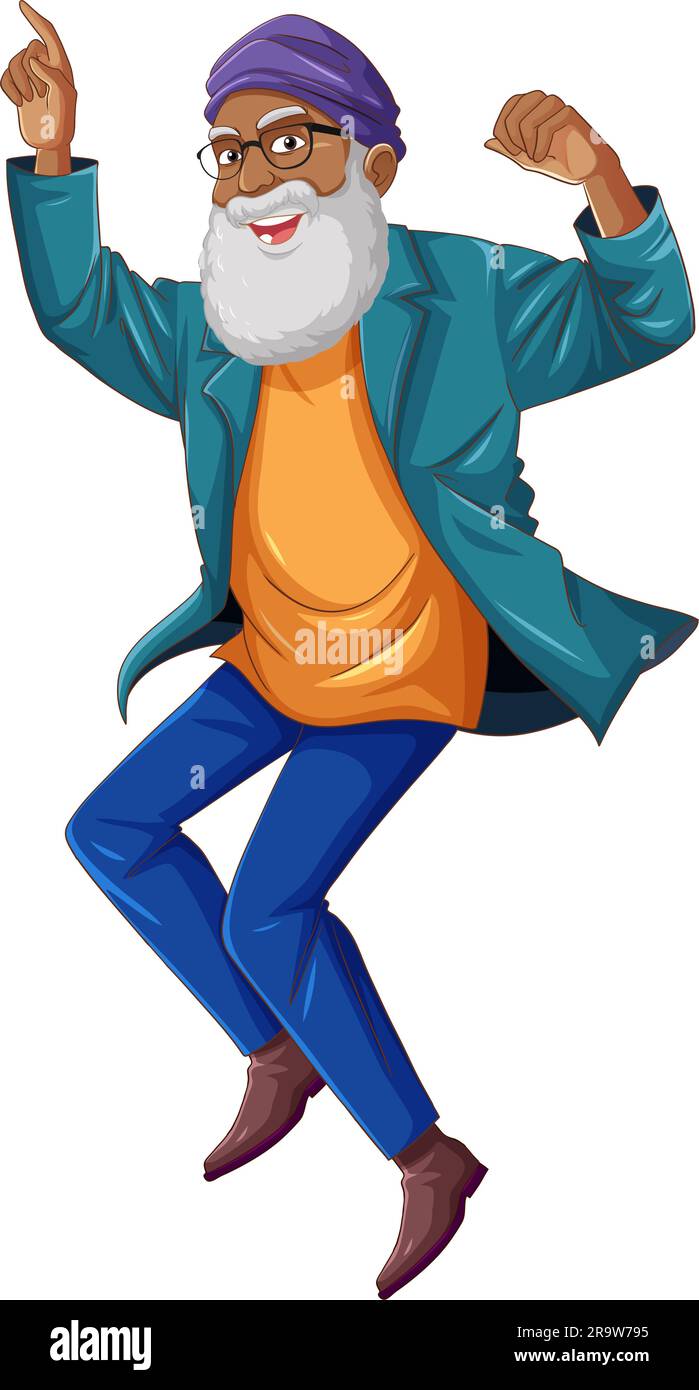 Indian old man cartoon character illustration Stock Vector Image & Art ...